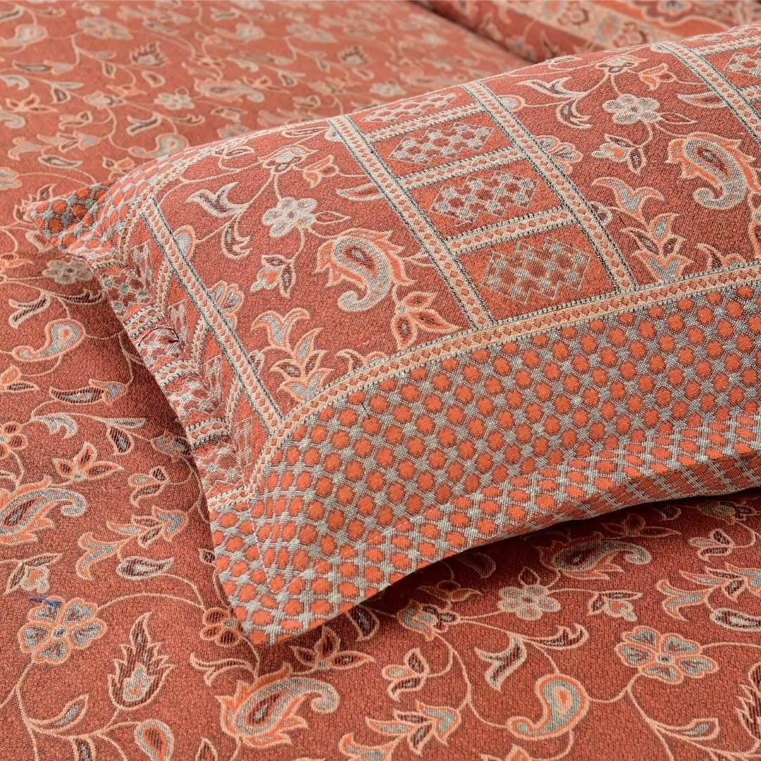 Diamond Khaddar Dusky Brown Multani Bedsheet Set – Khan Tex