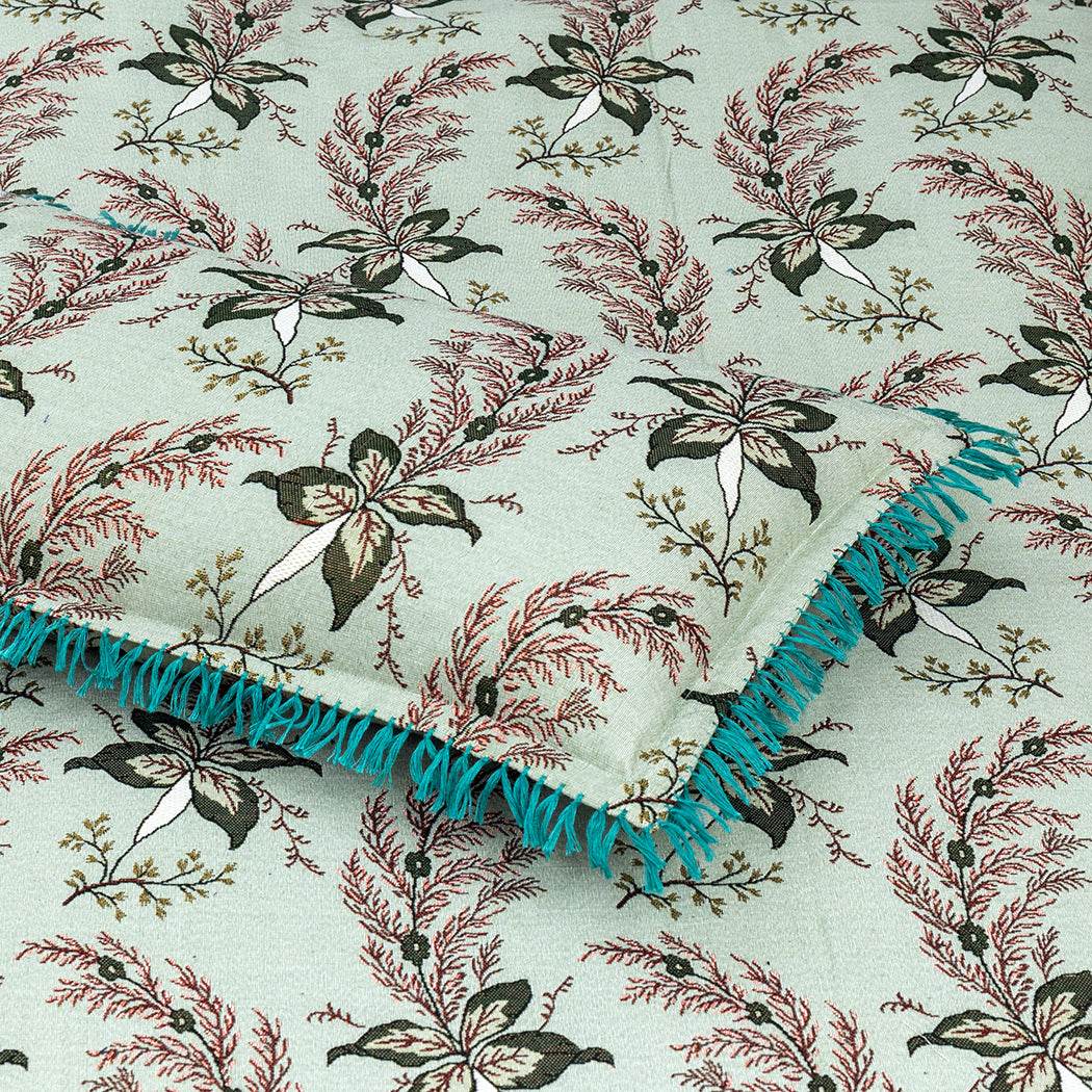 Nova Pistachio Flora Multani Bedsheet Set – Khan Tex