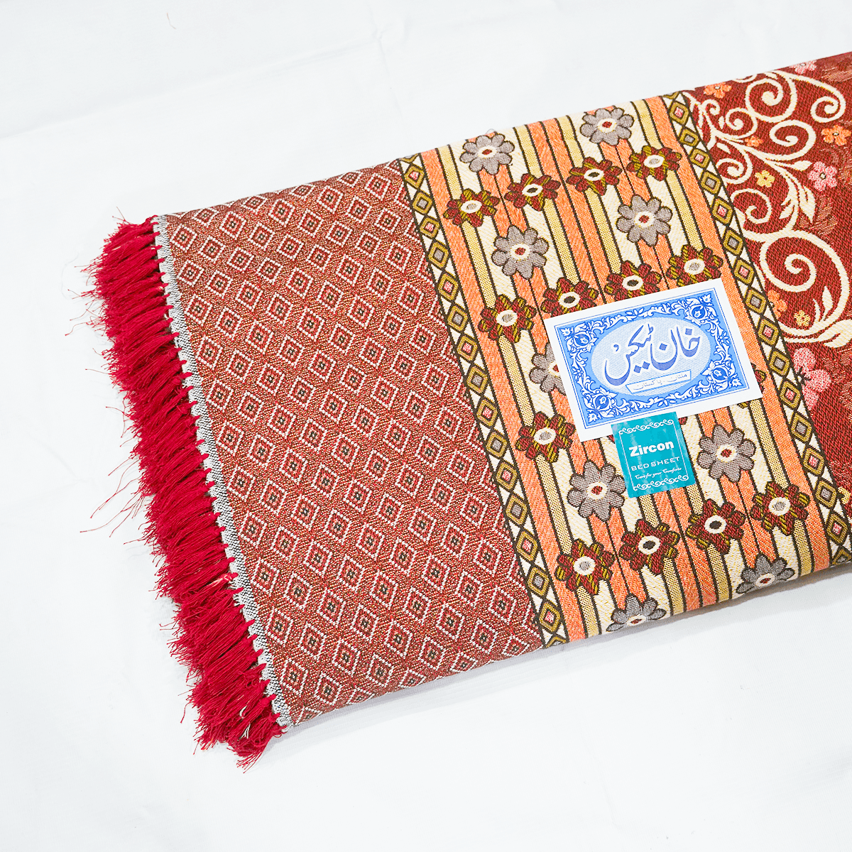 Zircon Red Multani Bed Sheet Set – Khan Tex